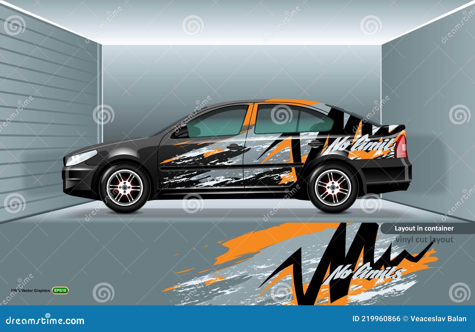 Mockup of a Black Sedan Car in Layers, Ready for Printing or Cutting on ...