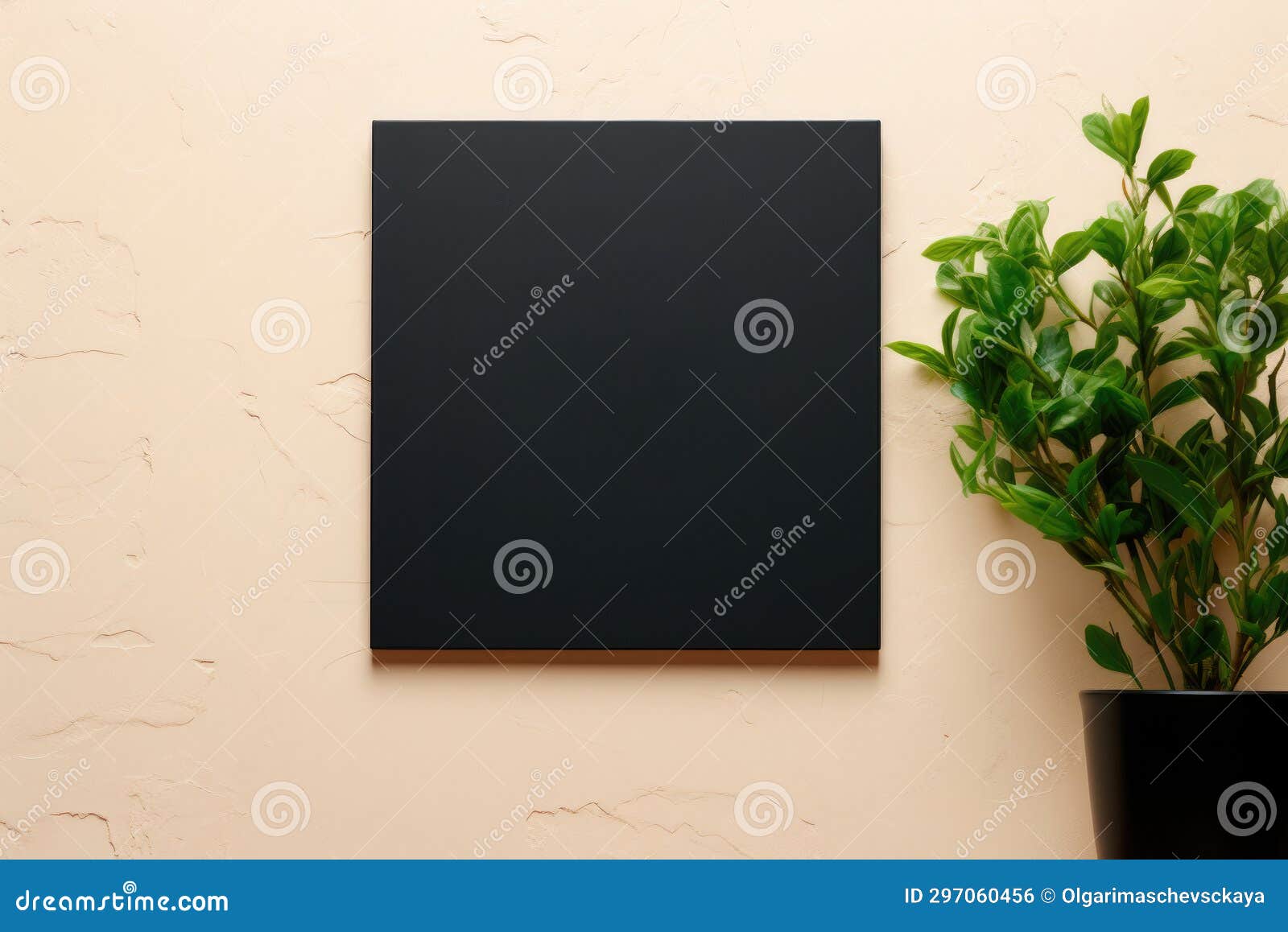 Mockup Black Square Layout on the Wall for the Logo Stock Illustration ...