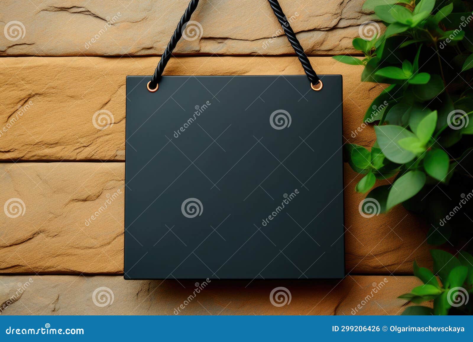 Mockup Black Square Layout on the Wall for the Logo Stock Illustration ...