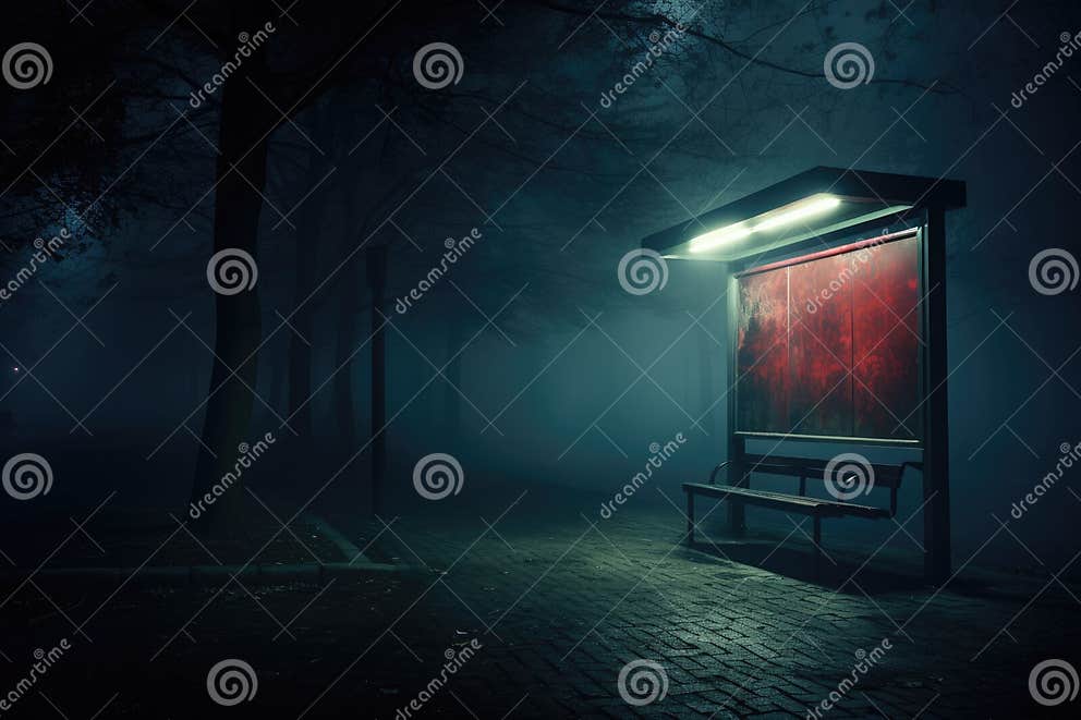 Mockup of Blank Advertising Light Box on the Bus Stop Stock ...