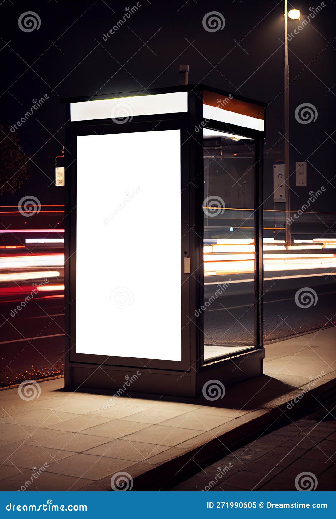 Mockup of Blank Advertising Light Box on the Bus Stop, Generative AI ...