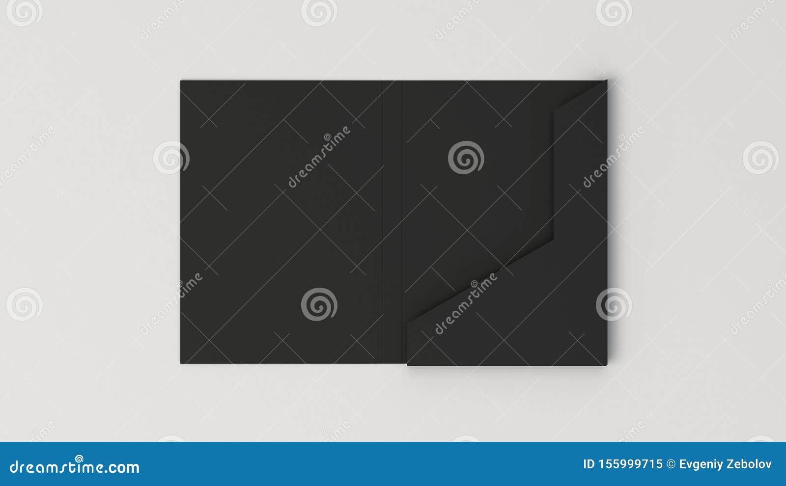 Mockup of Blank Black Cardboard Folder Stock Illustration ...