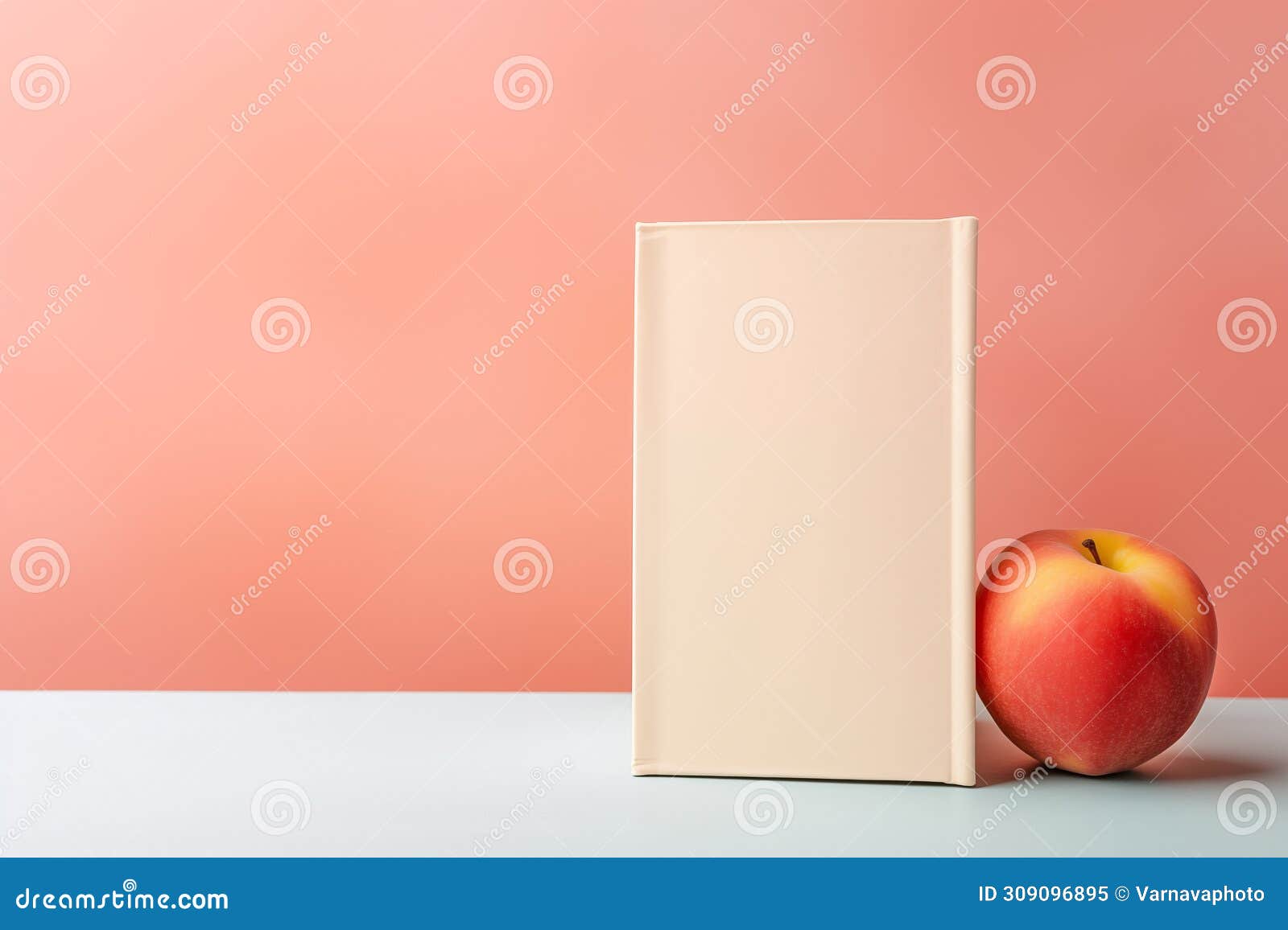 Mockup Blank Cover Peach Fuzz Color Stock Image - Image of page, frame ...