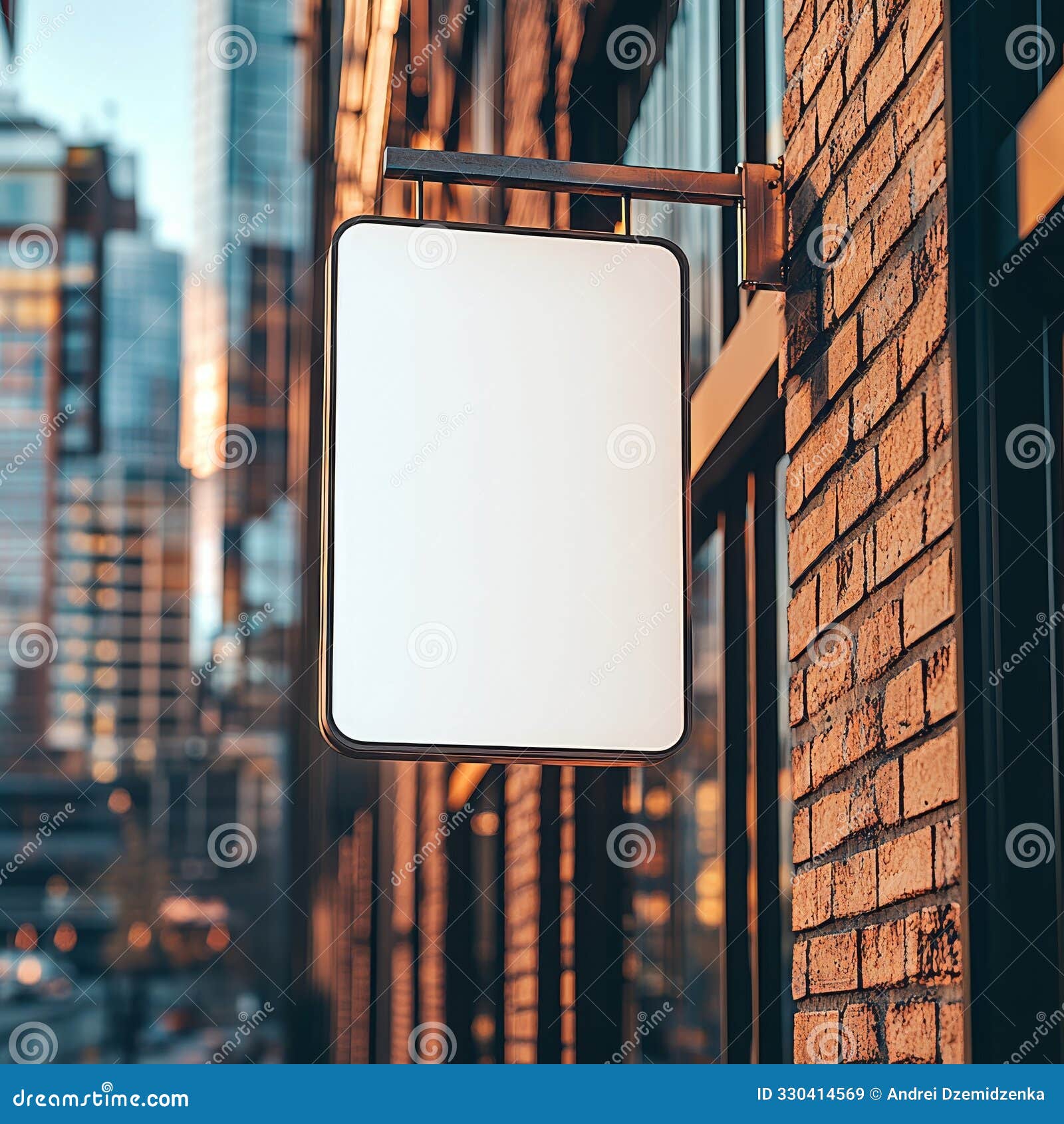 This is a Mockup of a Blank Light Box Sign for an Urban Lamp. Stock ...