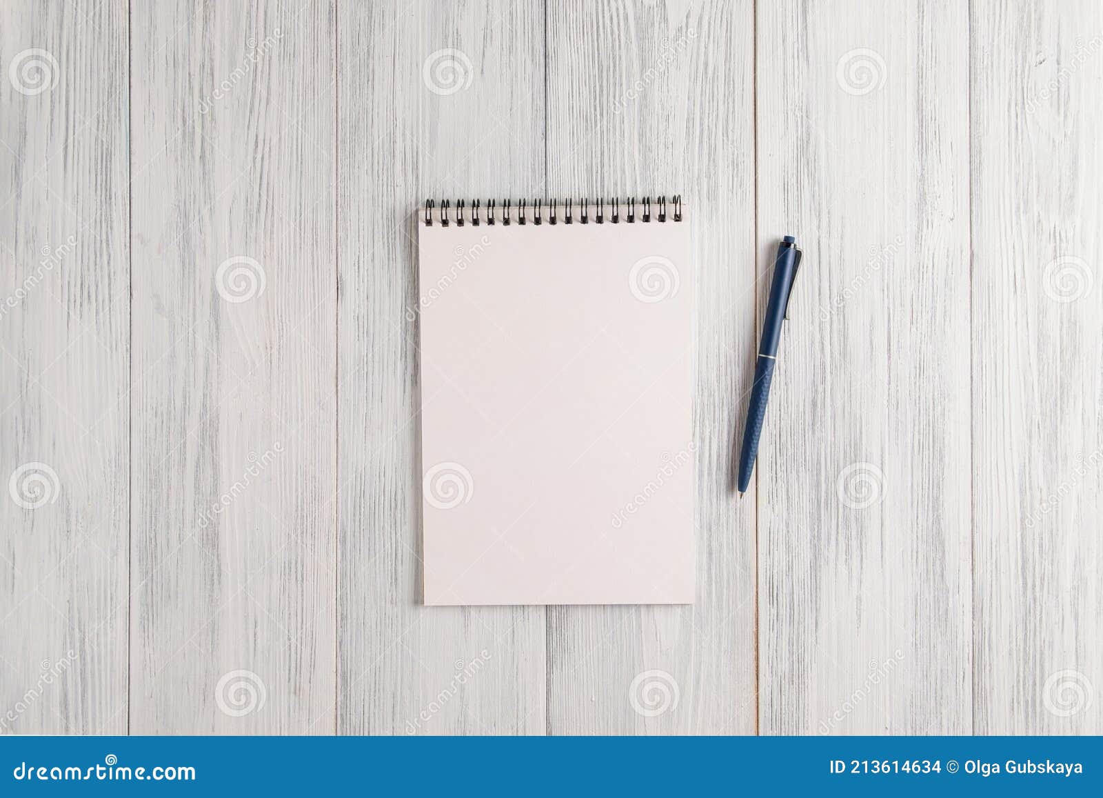 Mockup of a Blank Notepad and an Automatic Ballpoint Pen Stock Photo ...