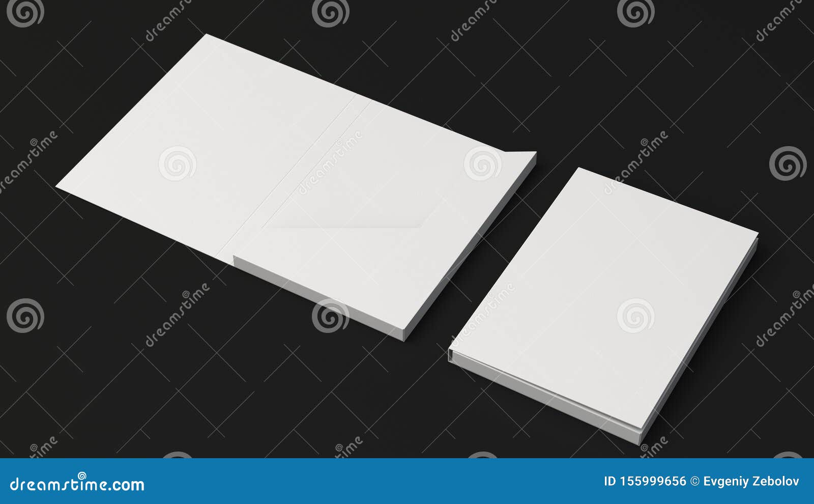 Mockup of Blank White Cardboard Folder Stock Illustration ...