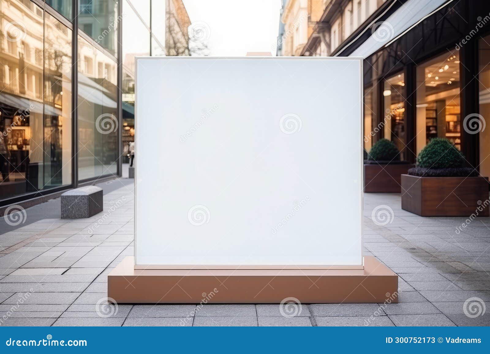 Mockup. Blank White Rectangular Advertising Banner Billboard Stand ...