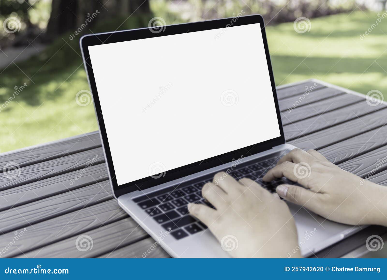 Mockup Blank White Screen Laptop Stock Photo - Image of tech, internet ...
