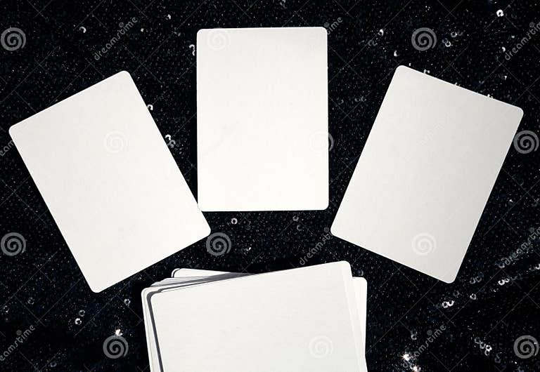 Mockup of 3 Blank White Tarot Cards or Learning Cards and a Deck with ...