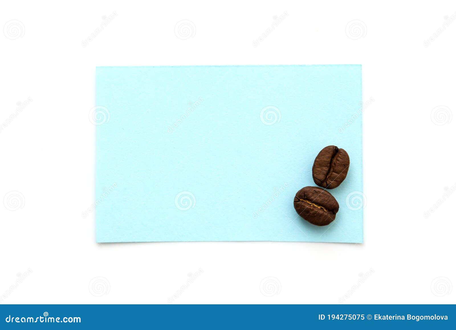 Mockup of Blue Notes and Coffee Beans Isolated on a White Background ...