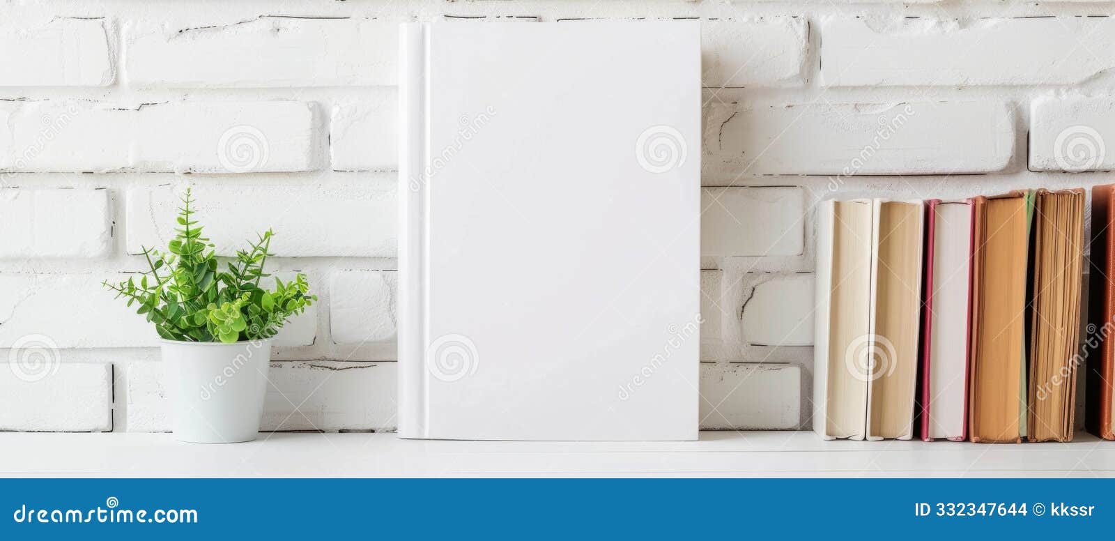 Mockup Book Cover on Bookshelf for Design Projects Stock Illustration ...