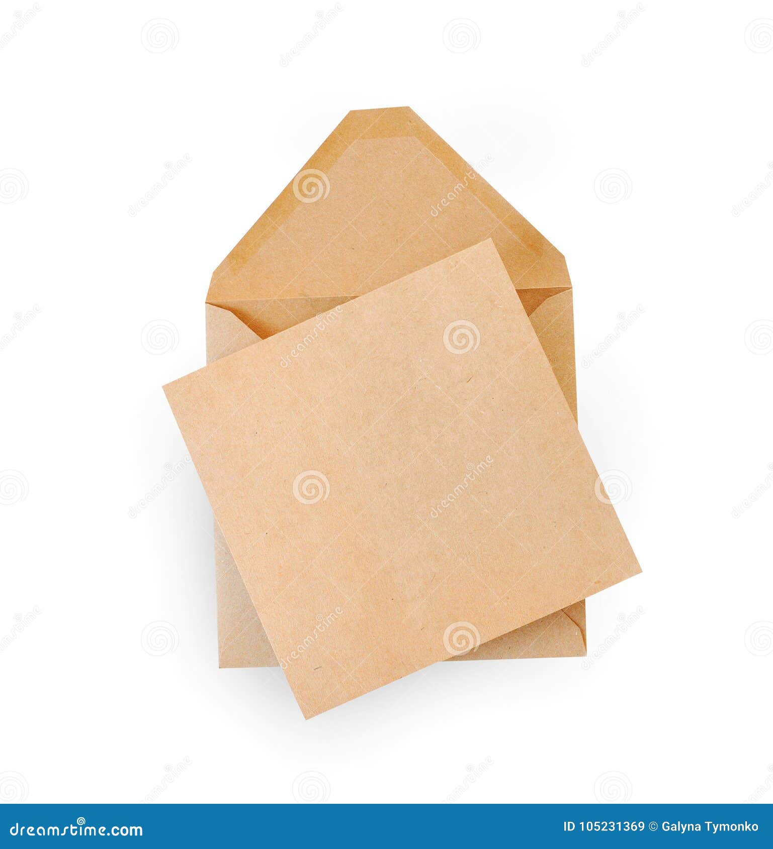 Mockup Brown Kraft Envelope Document Isolated on White Background ...