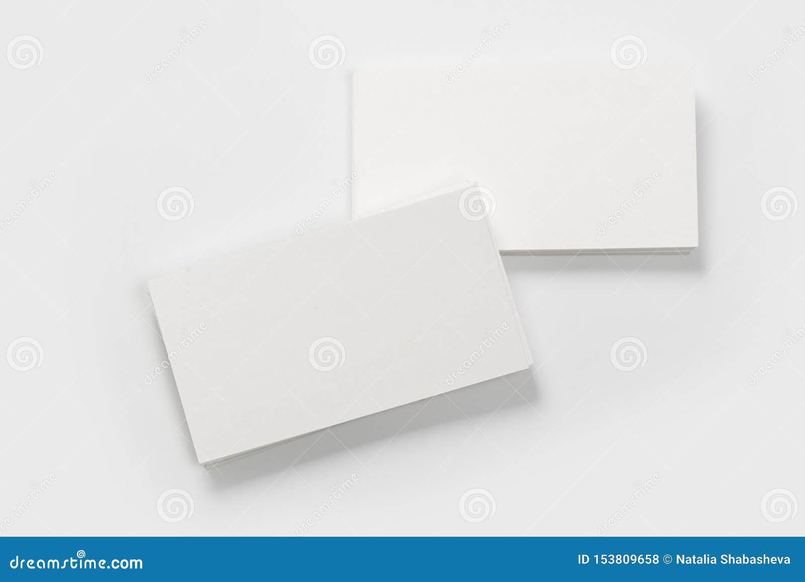 Mockup of Business Cards Stack at White Textured Background. Design ...
