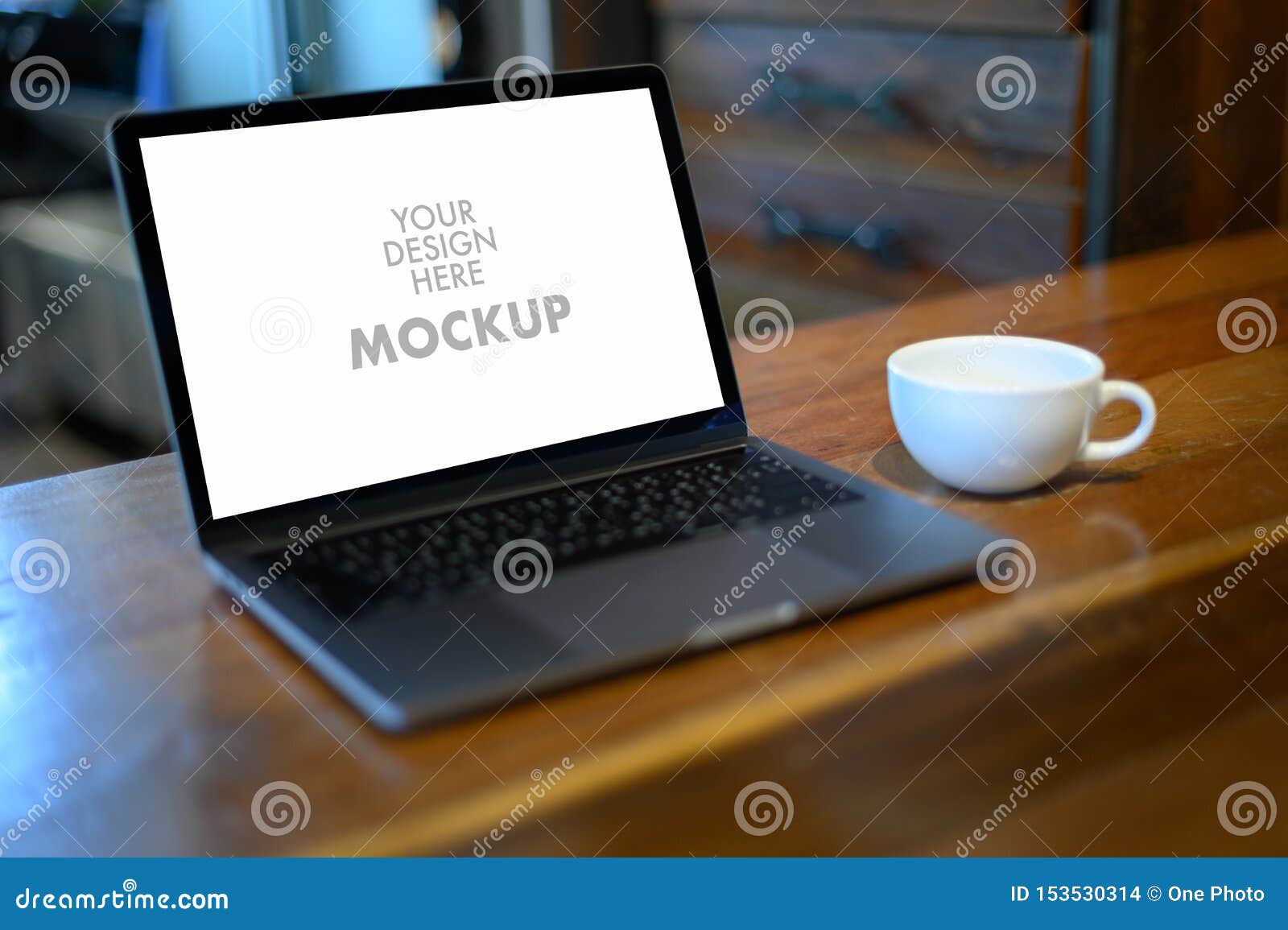 Mockup of Business Man Using Laptop Screen for Your Advertising Text ...