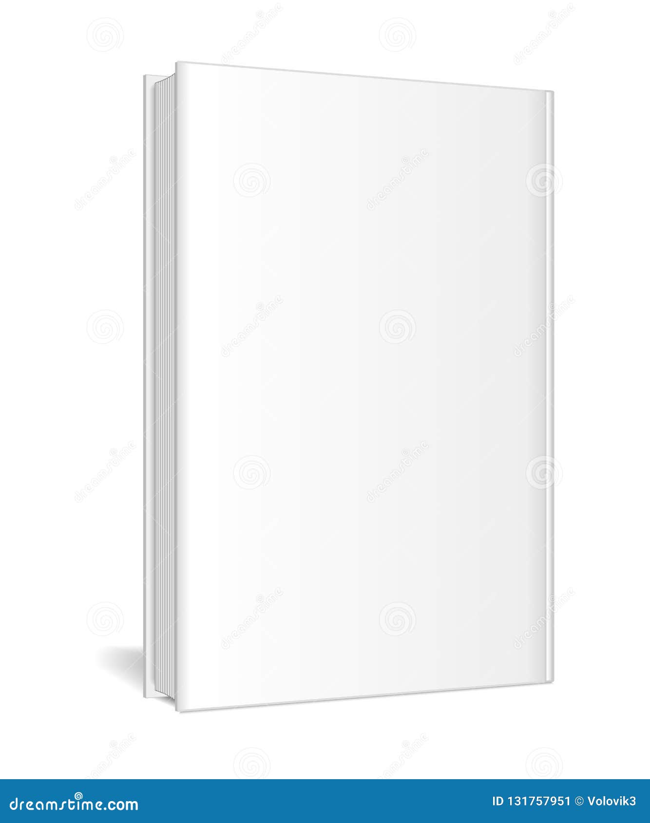 Mockup Of A Closed, Vertically - Standing Book With Pages On A White ...