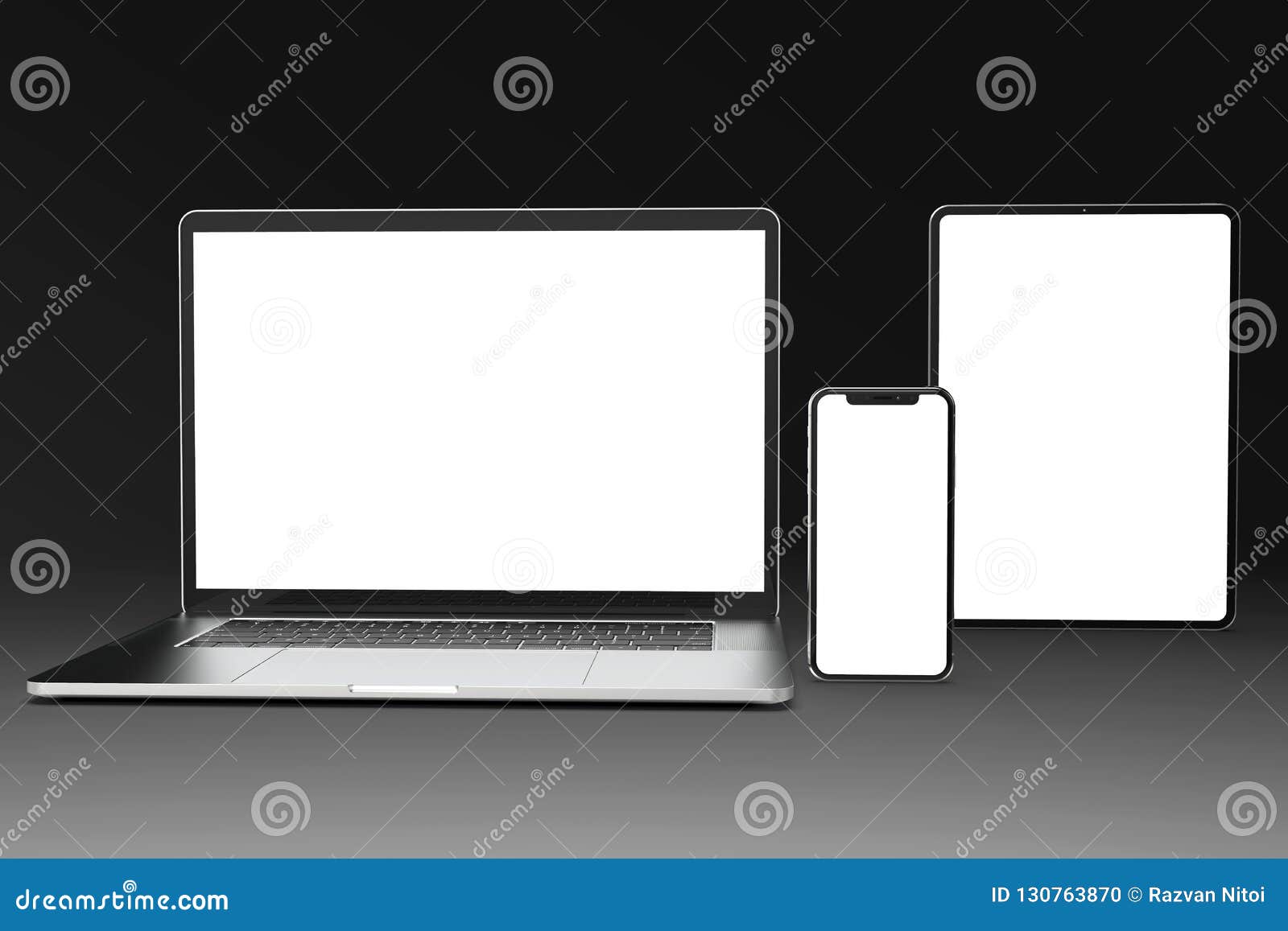 Devices for Responsive Site Mock-up: Laptop, Phone, Tablet Stock ...
