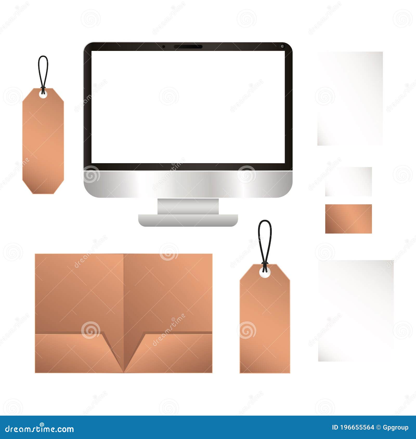 Mockup Computer File and Labels Vector Design Stock Vector ...
