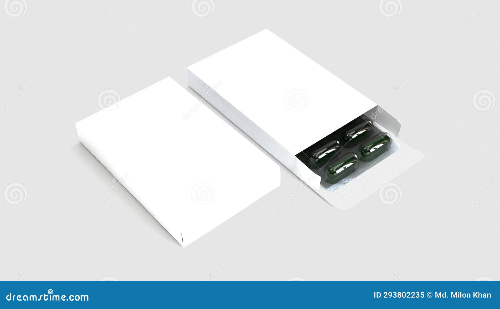 Pharmacy Box Branding and Packaging Mockup Template. Stock Illustration ...