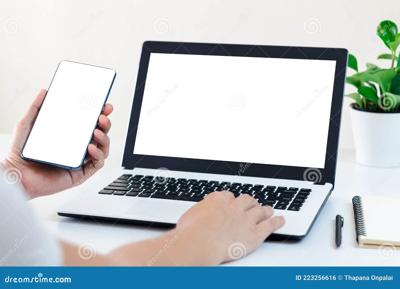 Mockup Copy Space Computer Notebook Laptop Concept Stock Photo - Image ...