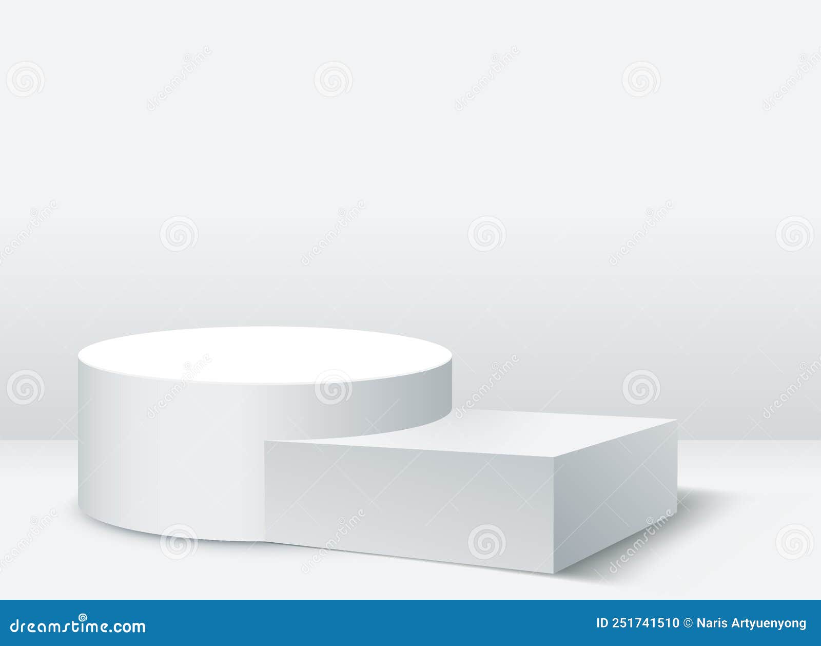 Mockup Cylindrical Podium And Rectangular Podium For Product ...