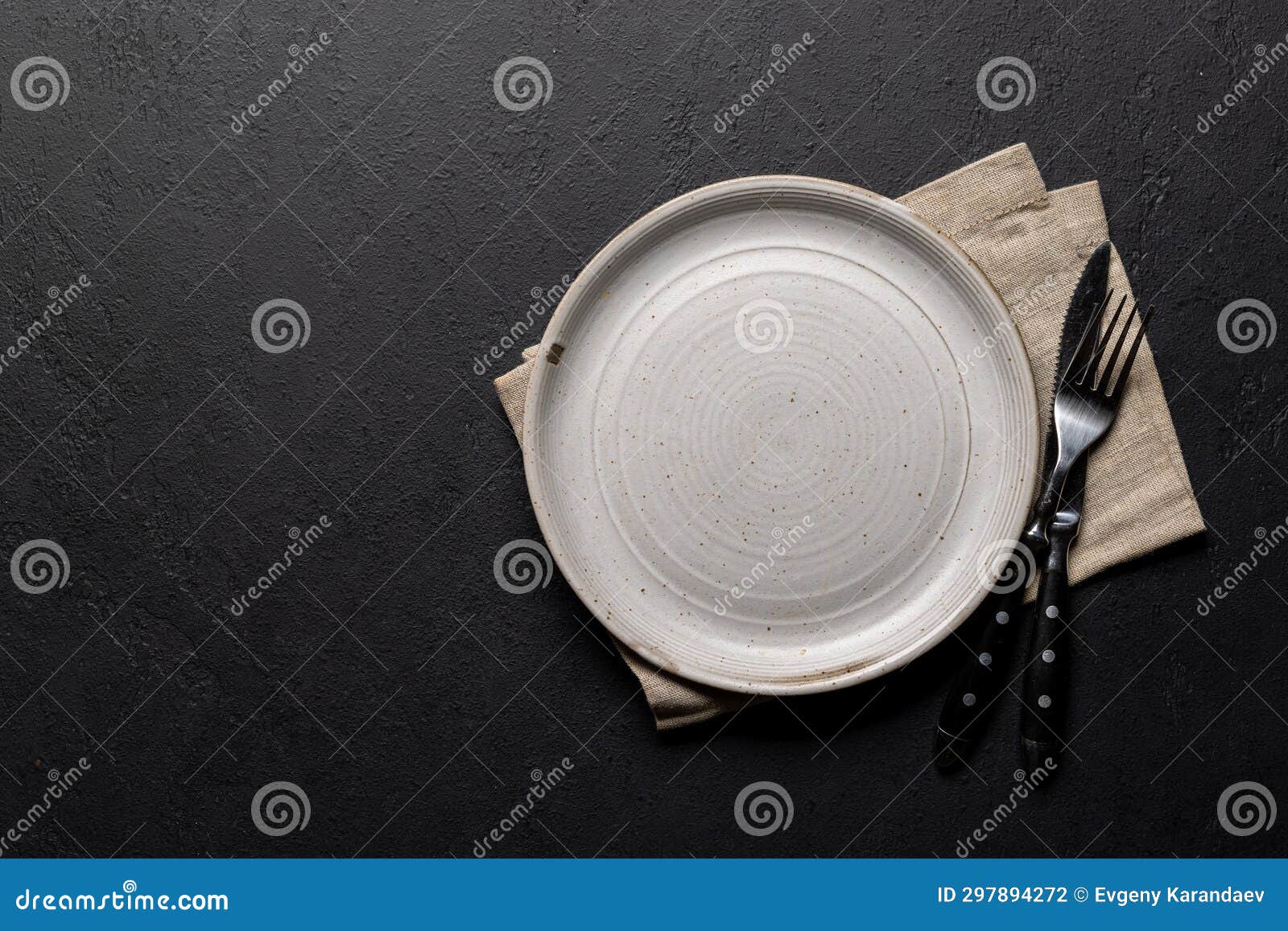 Mockup for a Delicious Meal. Empty Plate on a Table Stock Photo - Image ...