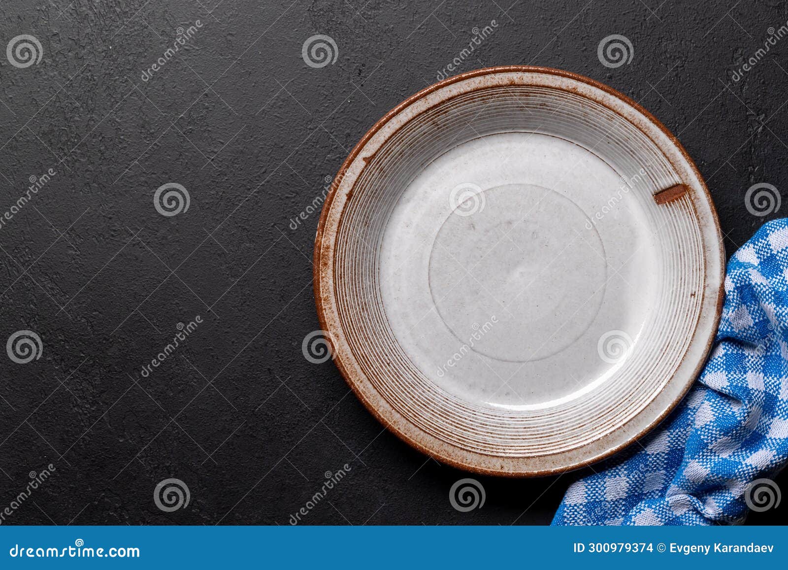 Mockup for a Delicious Meal. Empty Plate on a Table Stock Photo - Image ...