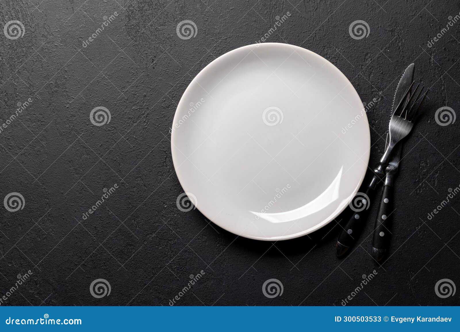 Mockup for a Delicious Meal. Empty Plate on a Table Stock Image - Image ...