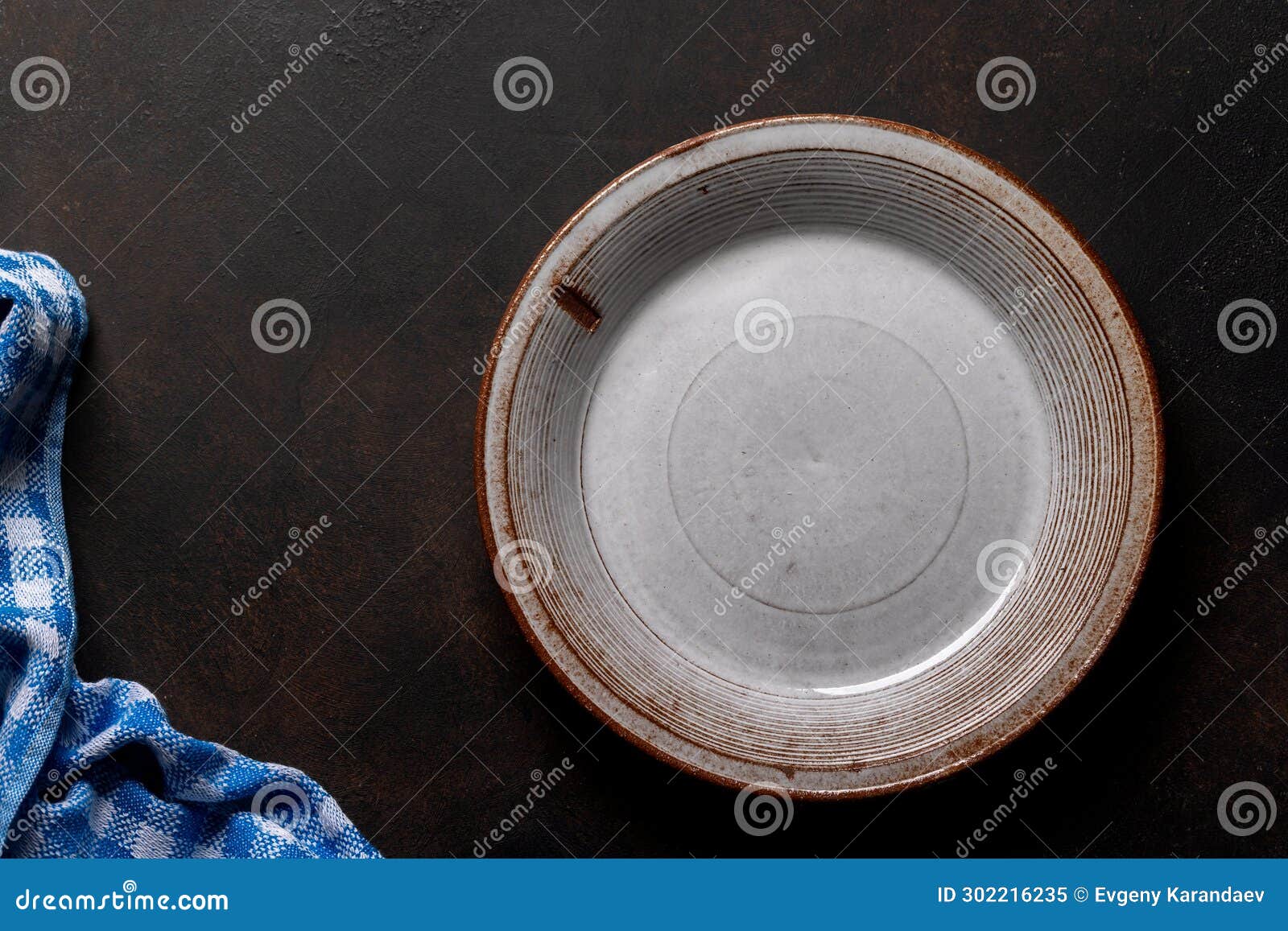 Mockup for a Delicious Meal. Empty Plate on a Table Stock Image - Image ...