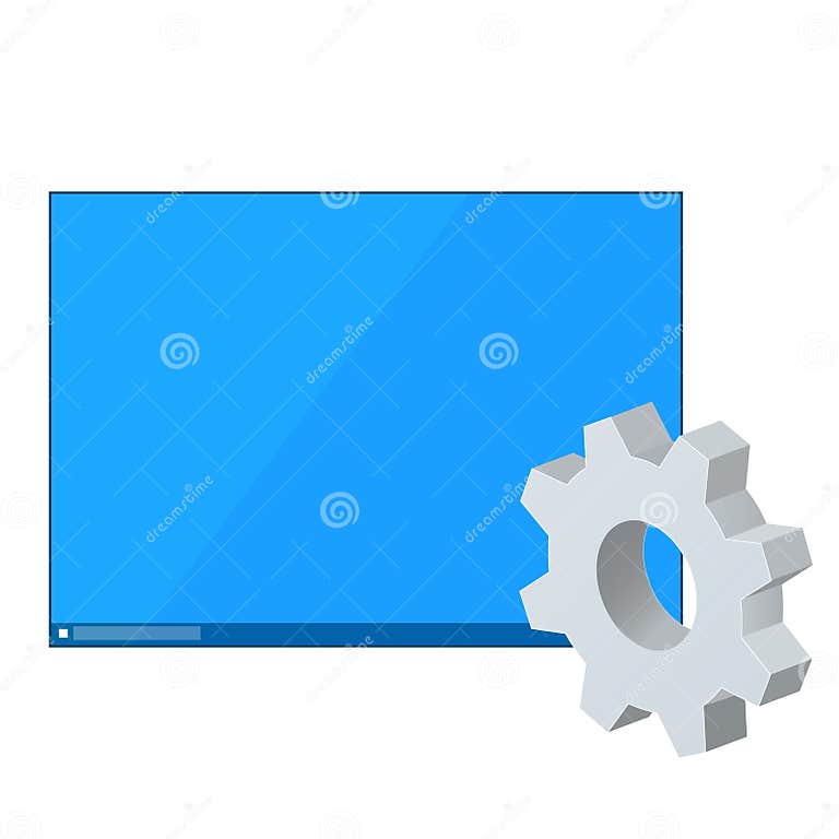 Mockup of Desktop or Program Window with Gear Icon Settings Icon or ...