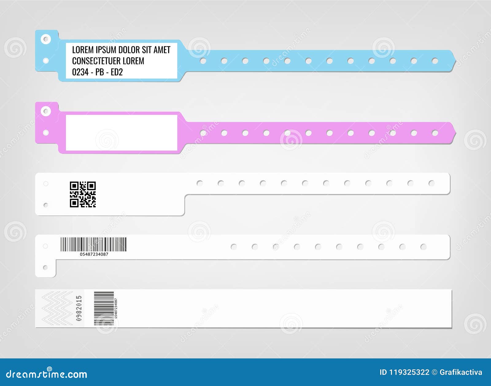 Mockup of Different Models of Bracelet and Security Codes. Suitable for ...