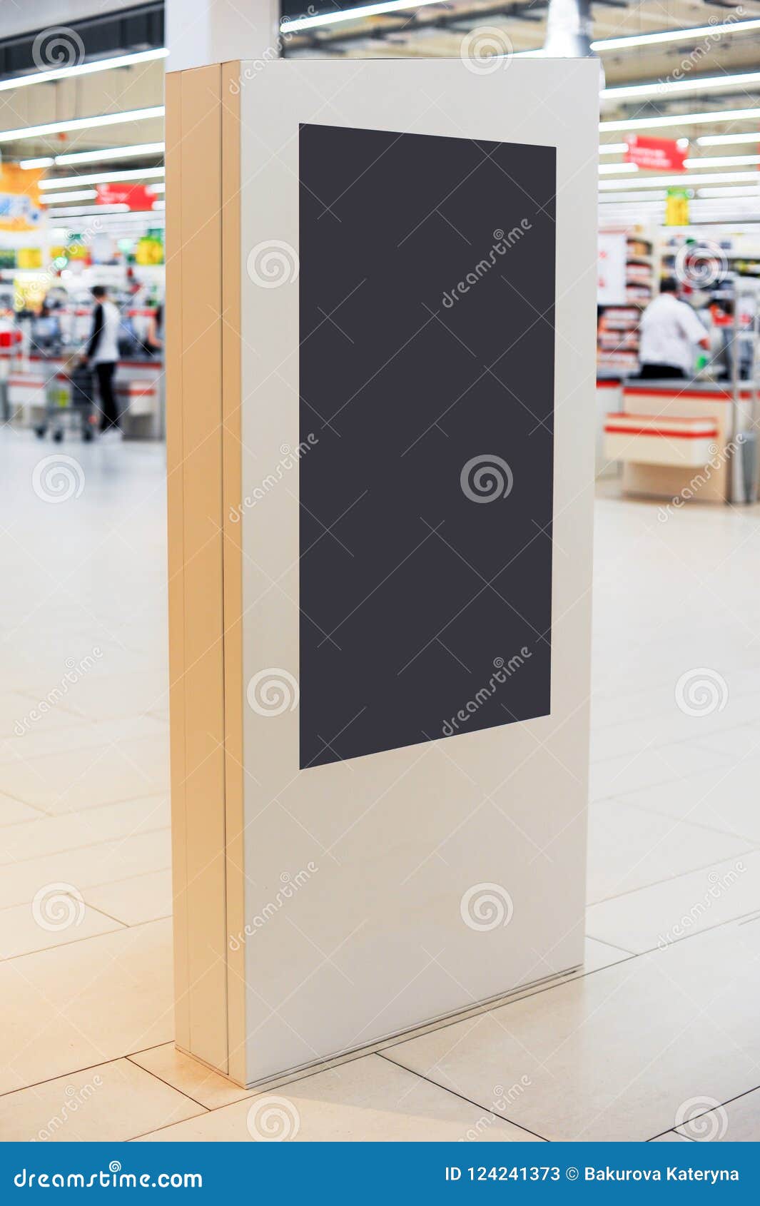 Mockup of Digital White Screen Panel. Stock Image - Image of commercial ...