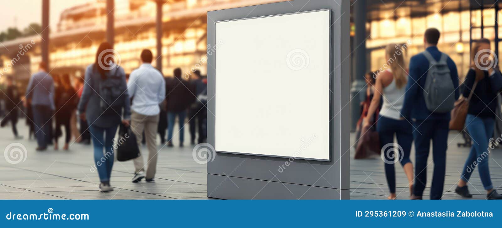 Mockup Display for Advertisements in Public with Bustling Crowd Stock ...