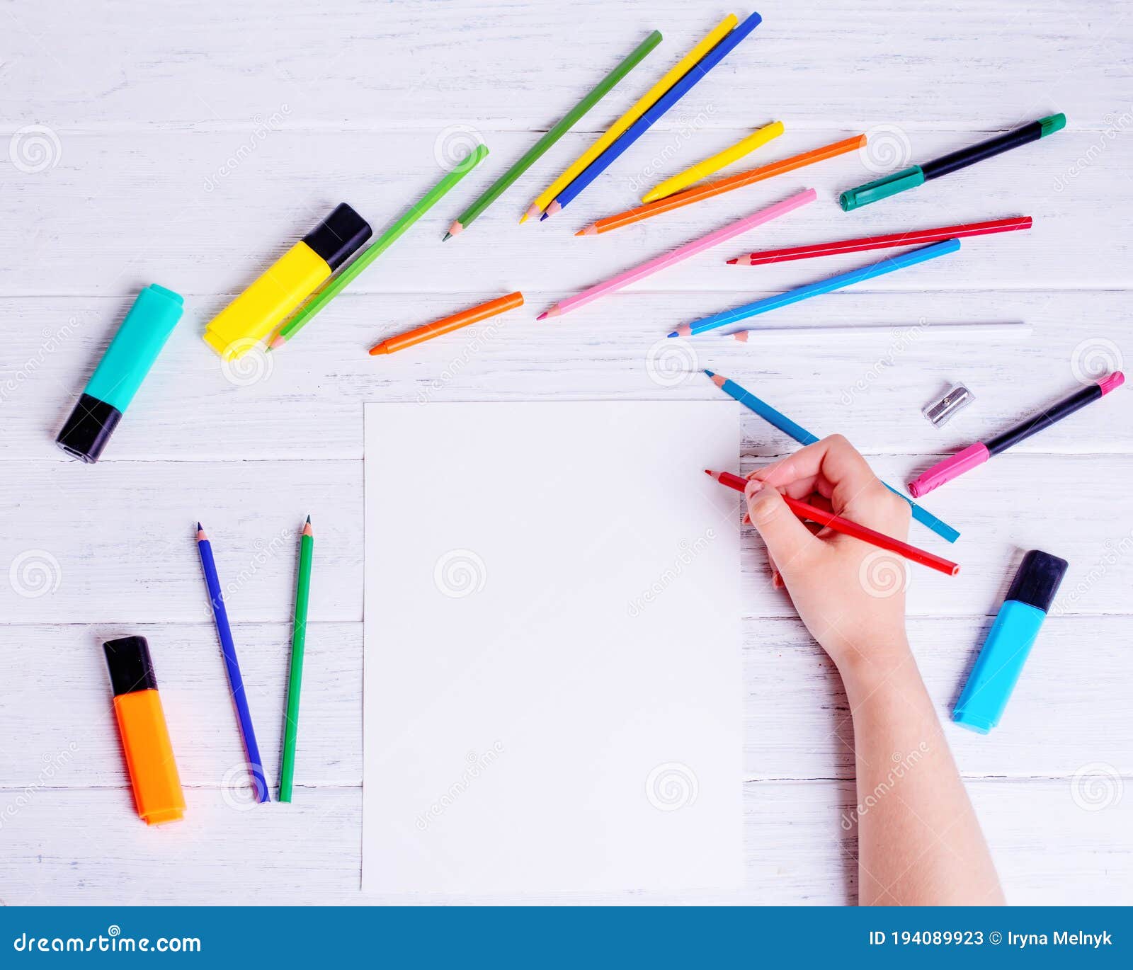 Mockup for Drawing. Hands Holding a Pencil Stock Image - Image of green ...