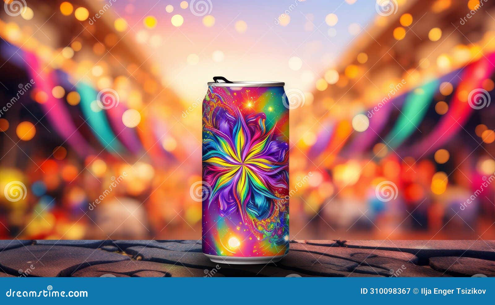 Mockup of an Empty Aluminum Soda Can on an Abstract Background with ...