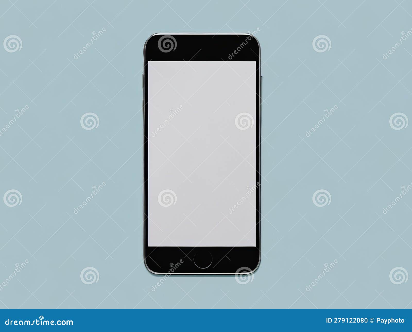 Mockup of Empty White Smartphone with No Text on a Blue Background ...
