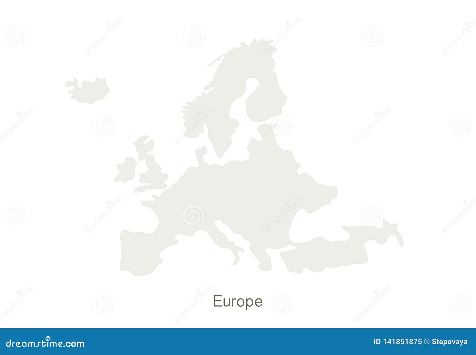 Mockup of Europe Map on a White Background. Vector Illustration ...