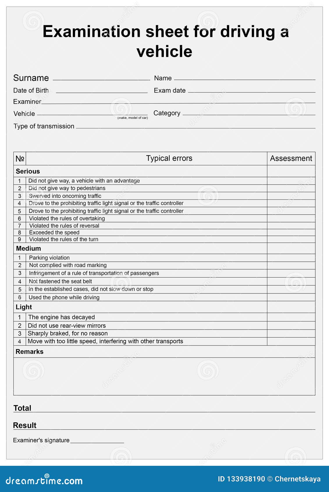 Mockup of Examination Sheet Stock Illustration - Illustration of ...