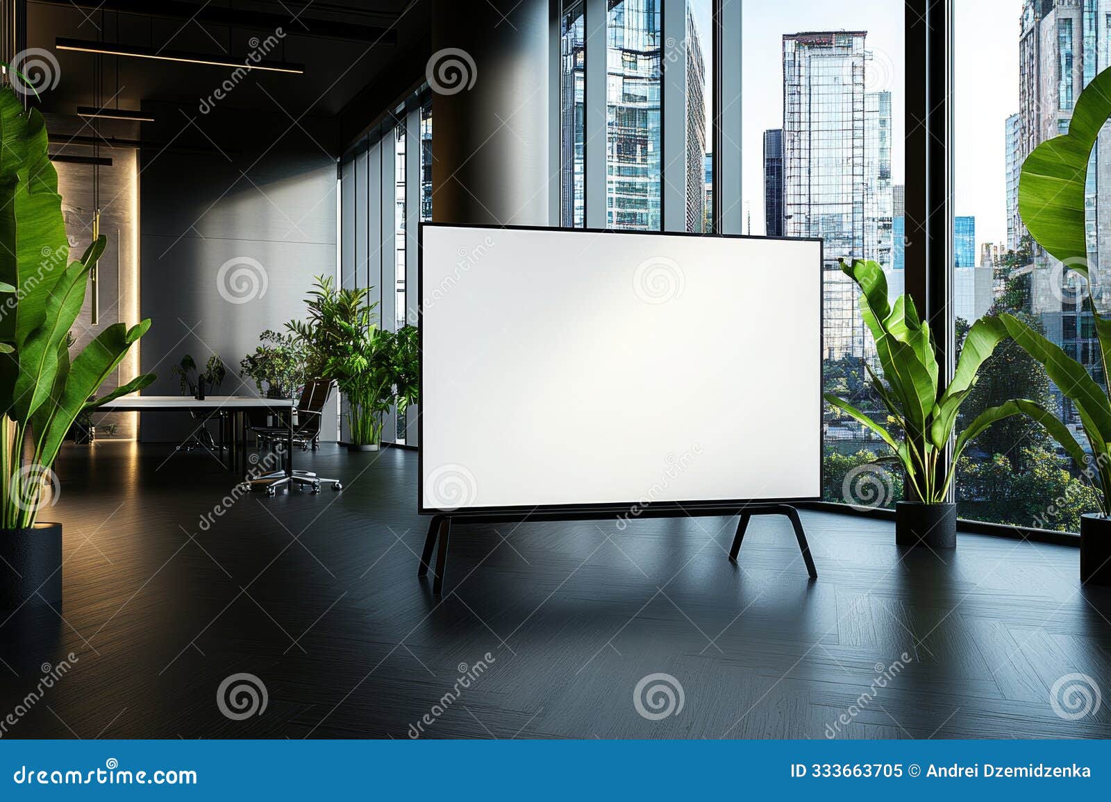 This Mockup Features a Realistic 3D Side View of a Large LED Screen in ...