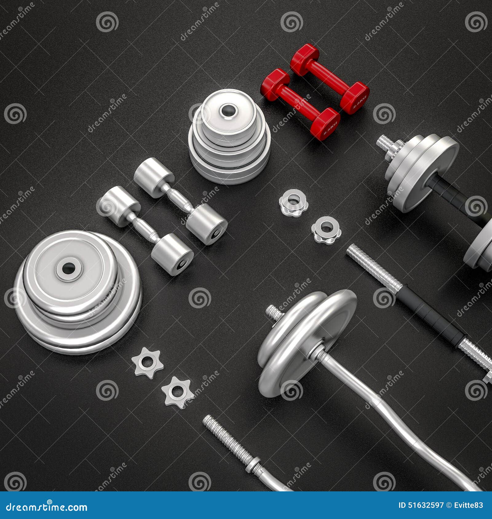 Mockup Fitness Elements. Bodybuilding Stock Illustration - Illustration ...