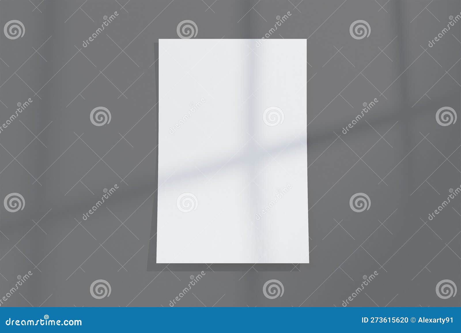 Mockup of a Flyer with Window Shadow Overlay Stock Illustration ...