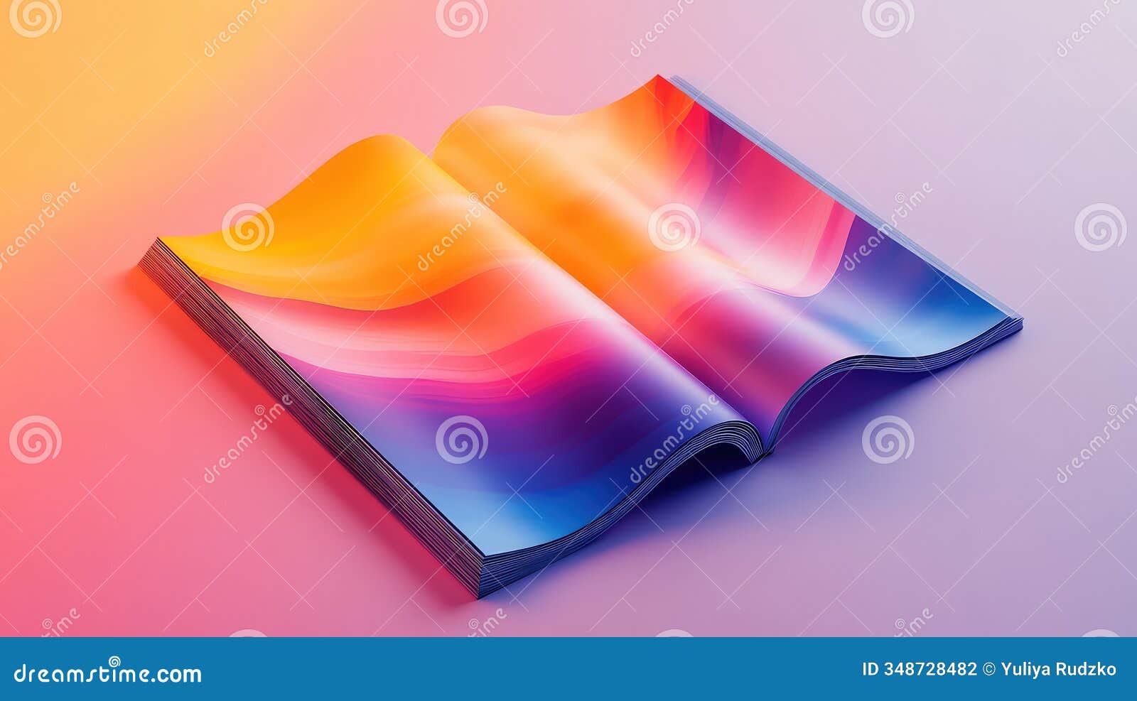 Mockup of a Folded Magazine for Design Display Stock Illustration ...