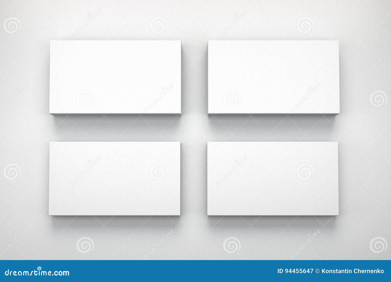 Mockup of Four Business Cards on White Textured Paper Studio. Stock ...