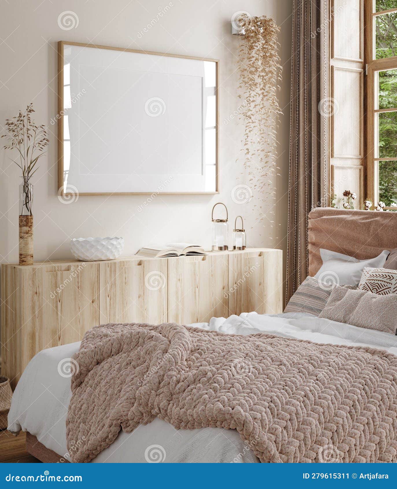 Mockup Frame in Interior Background, Room in Light Pastel Colors ...