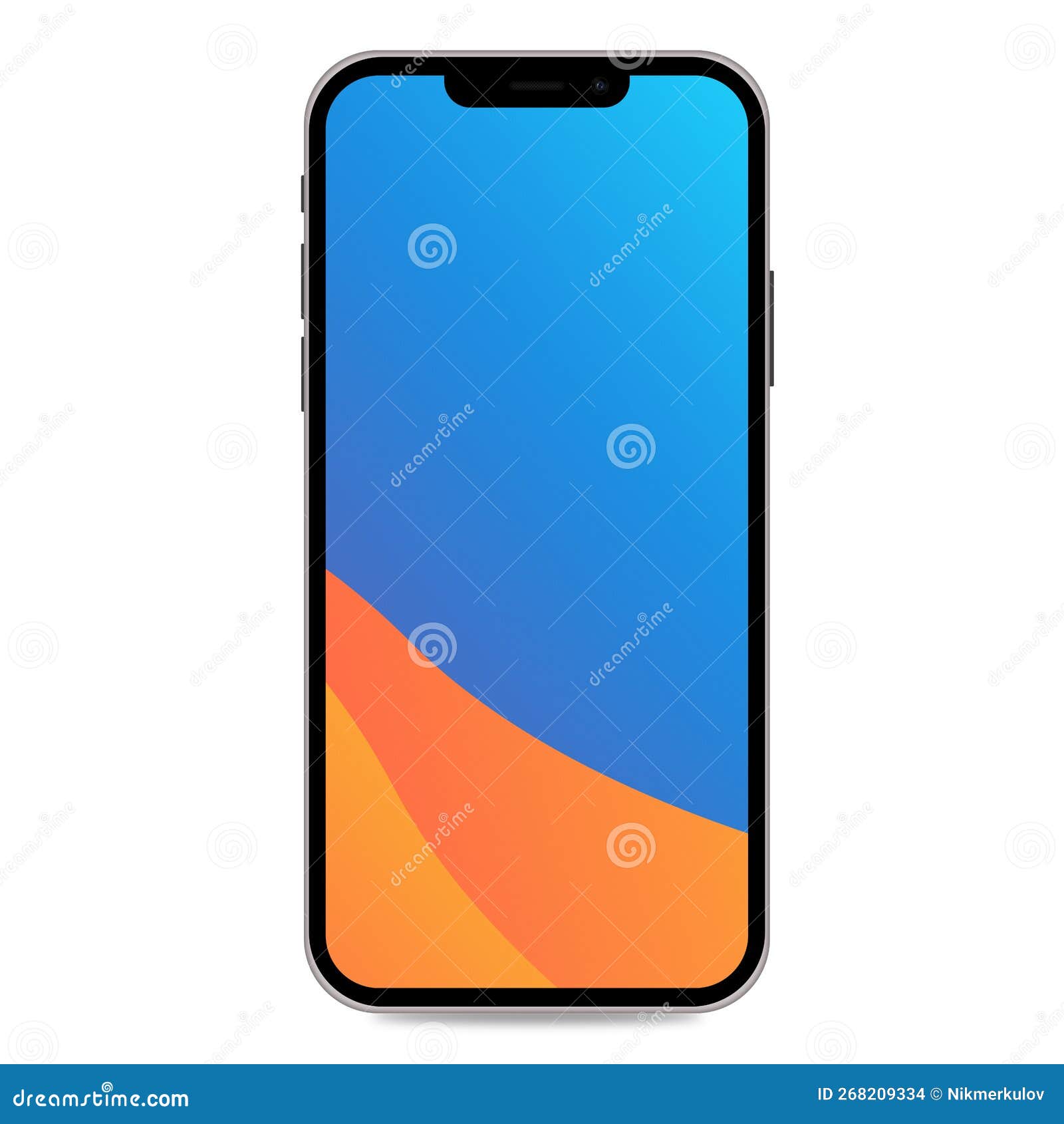 Mockup of Front Side of Mobile Phone on White Stock Illustration ...