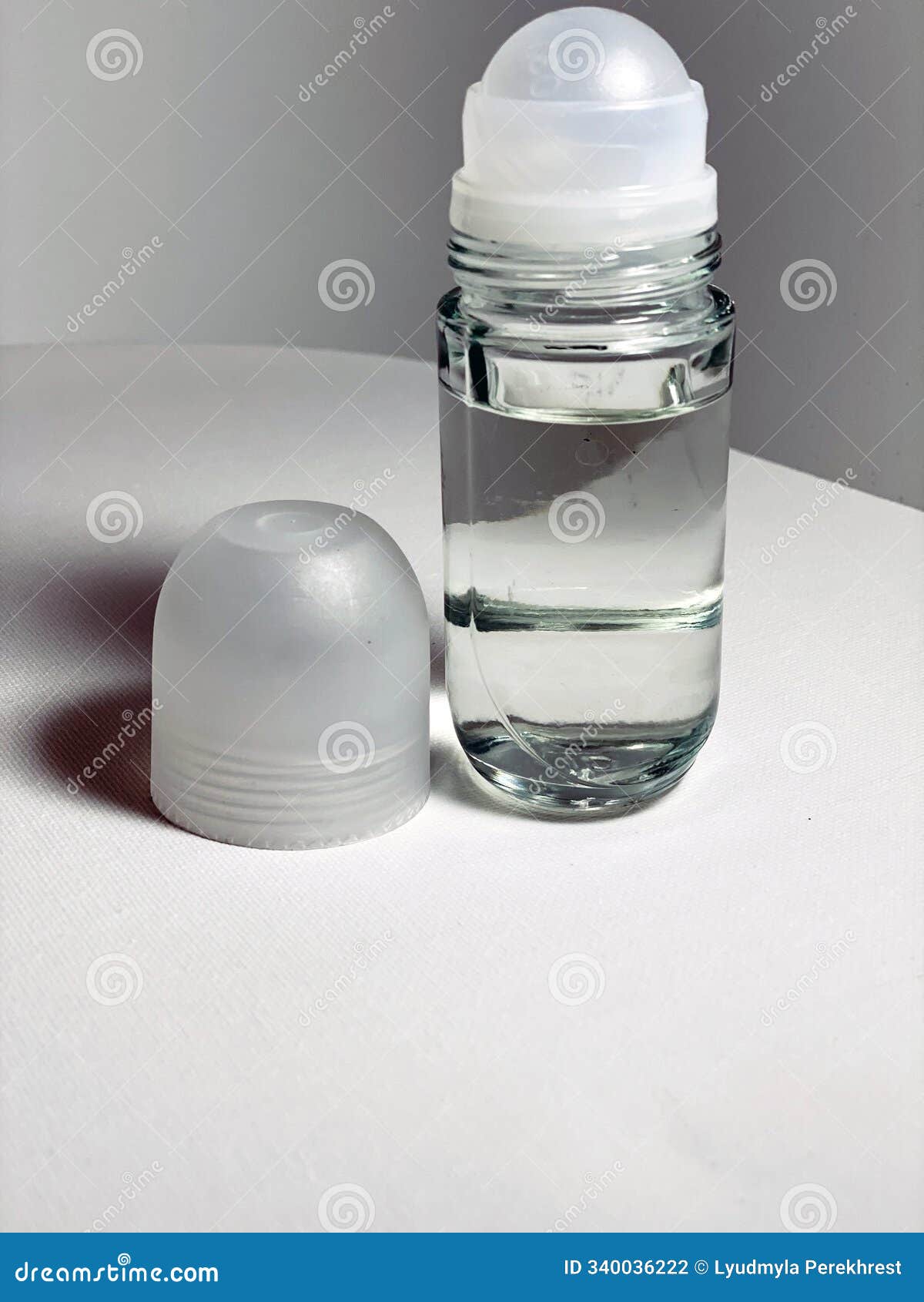 Mockup of Glass Bottle for Deodorant Roll-on Bottle, on White ...