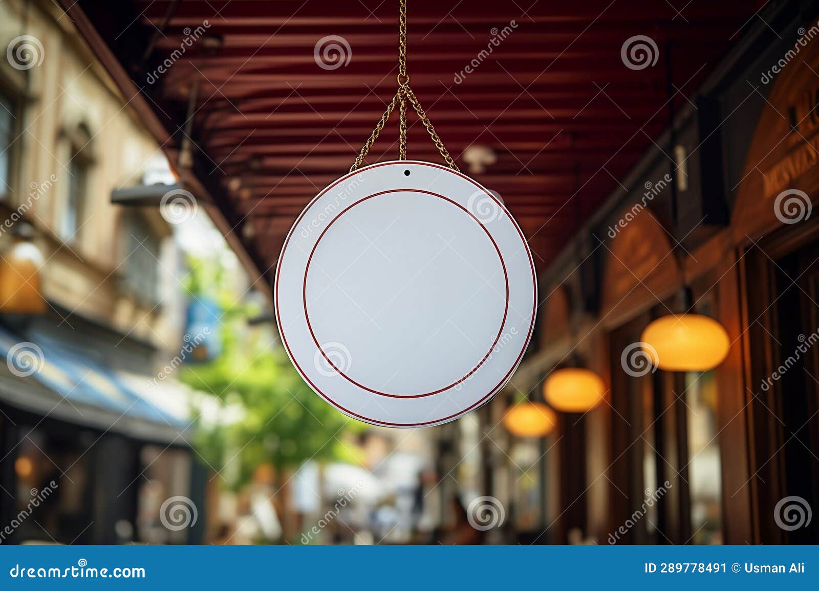 Mockup Hanging Round Sign. AI Stock Image - Image of sign, poster ...