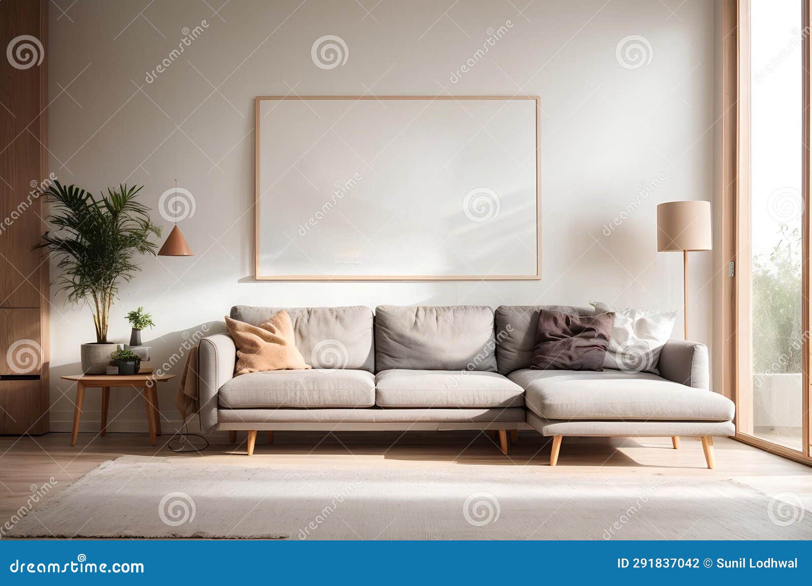 Mockup of Horizontal Blank Poster Stock Photo - Image of chair, ceiling ...
