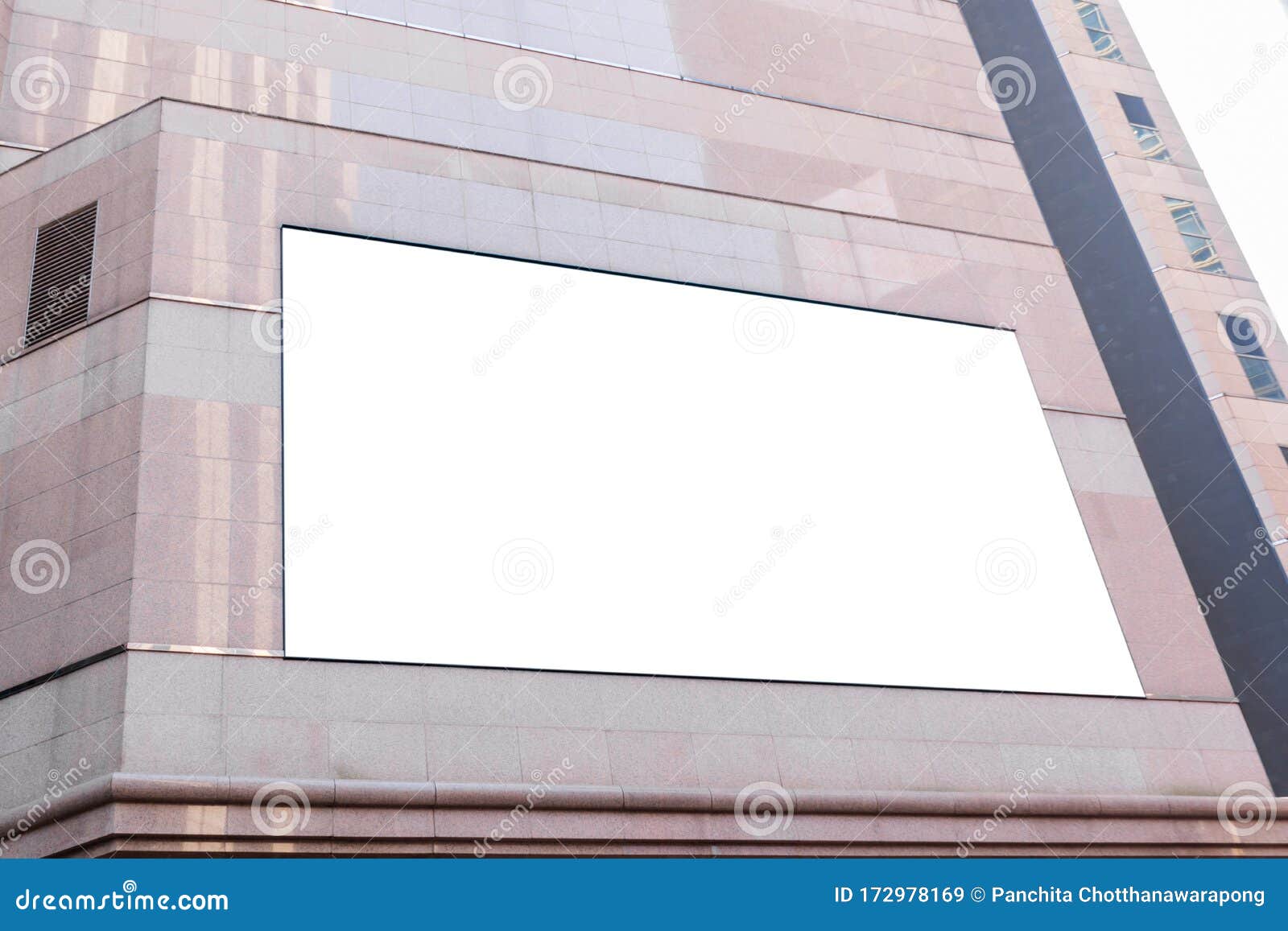 Mockup Image of Blank Billboard White Screen Posters and Led Outside ...