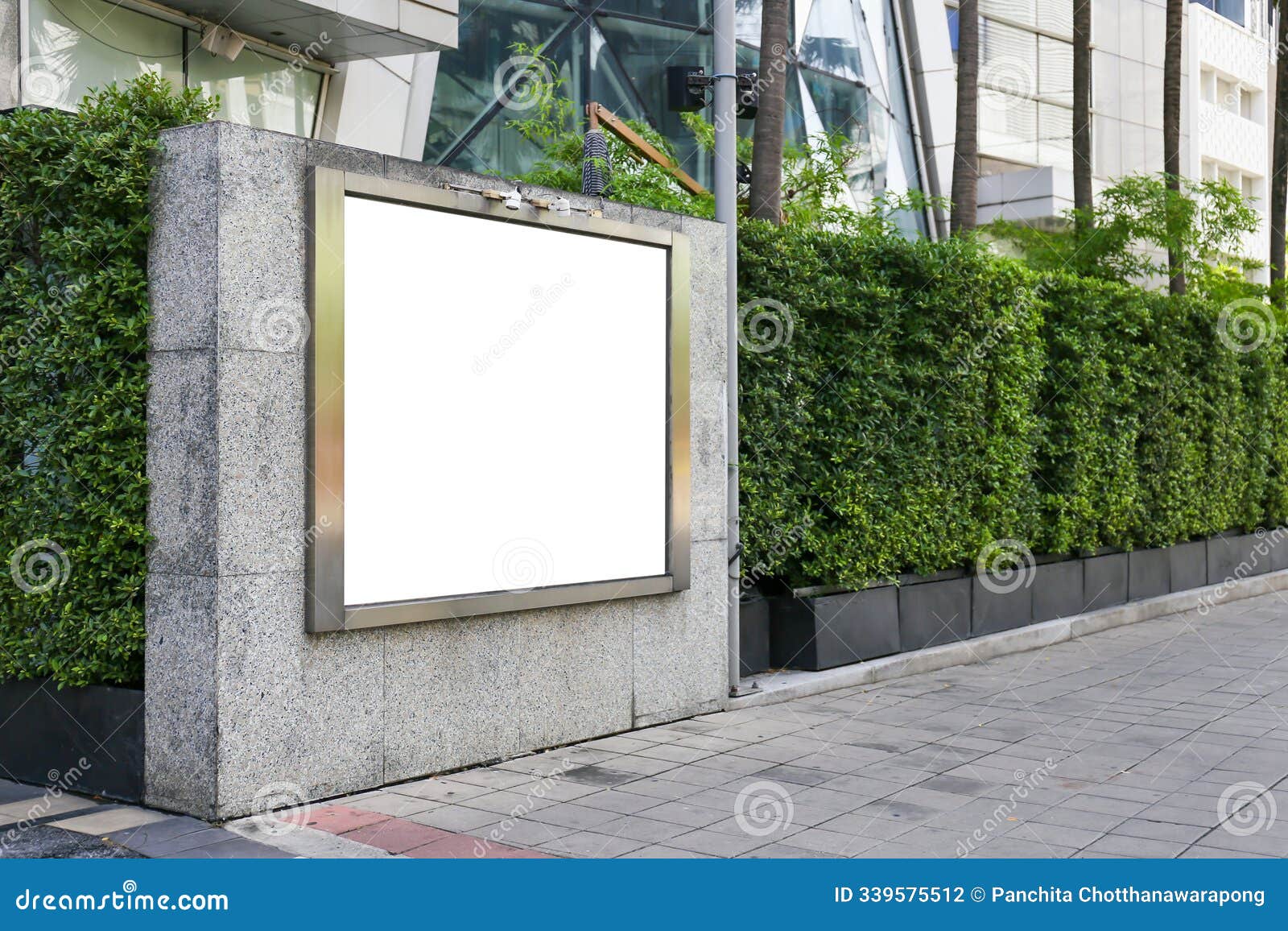 Mockup Image of Blank Billboard White Screen Posters and Led Outside ...