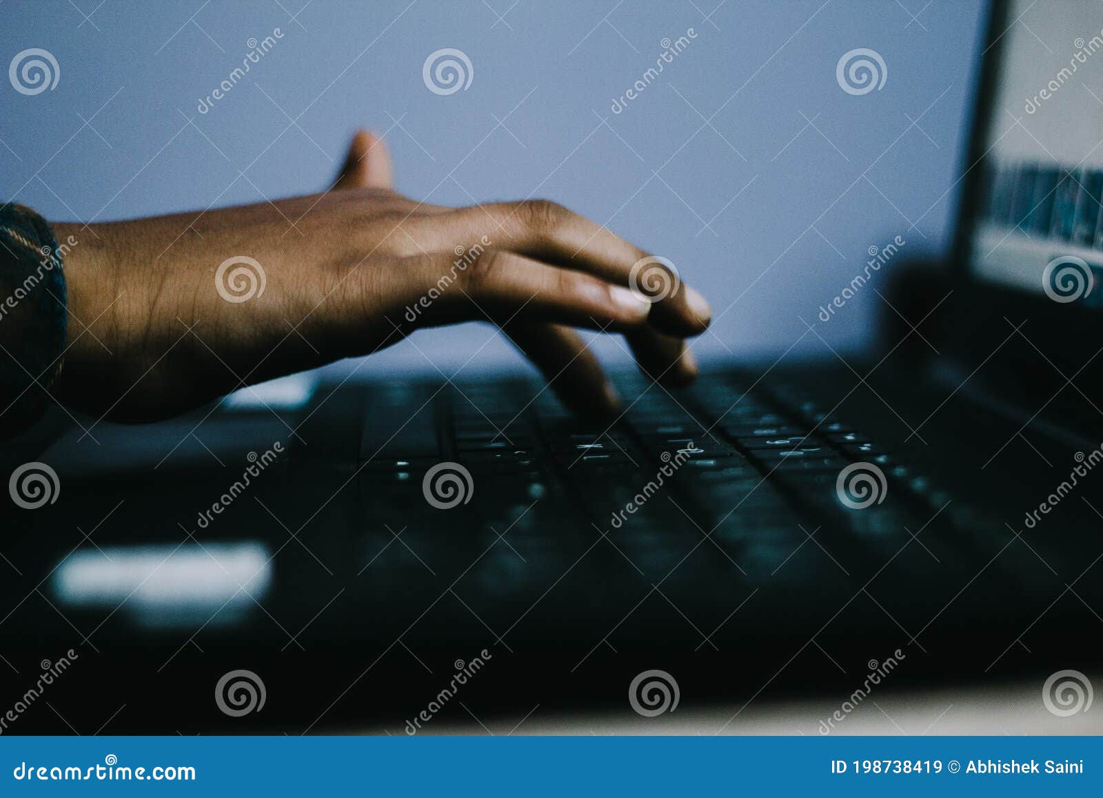 Mockup Image of a Hand Touching on Laptop Computer Touchpad Stock Image ...